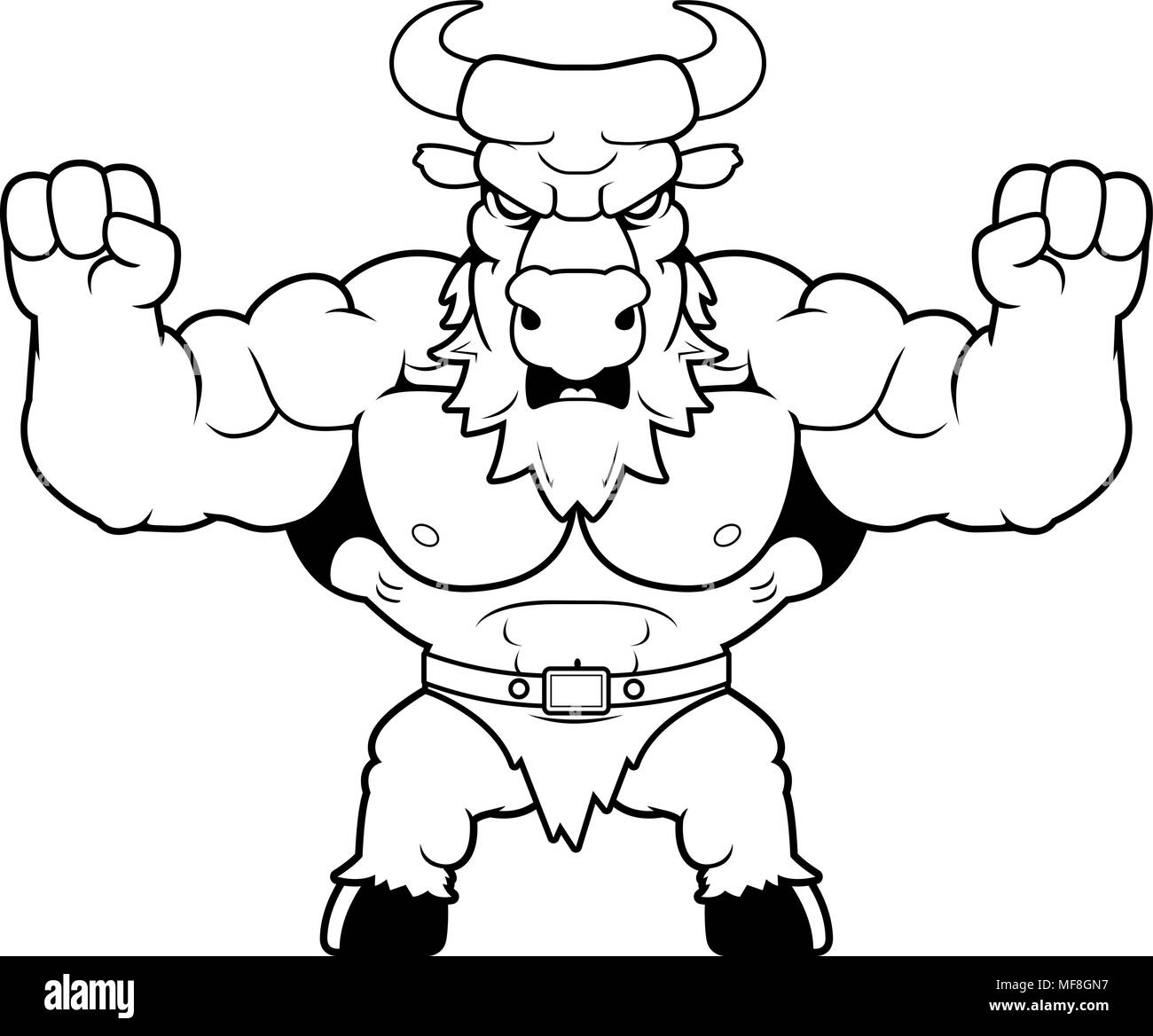 A cartoon illustration of a minotaur looking angry Stock Vector Image ...