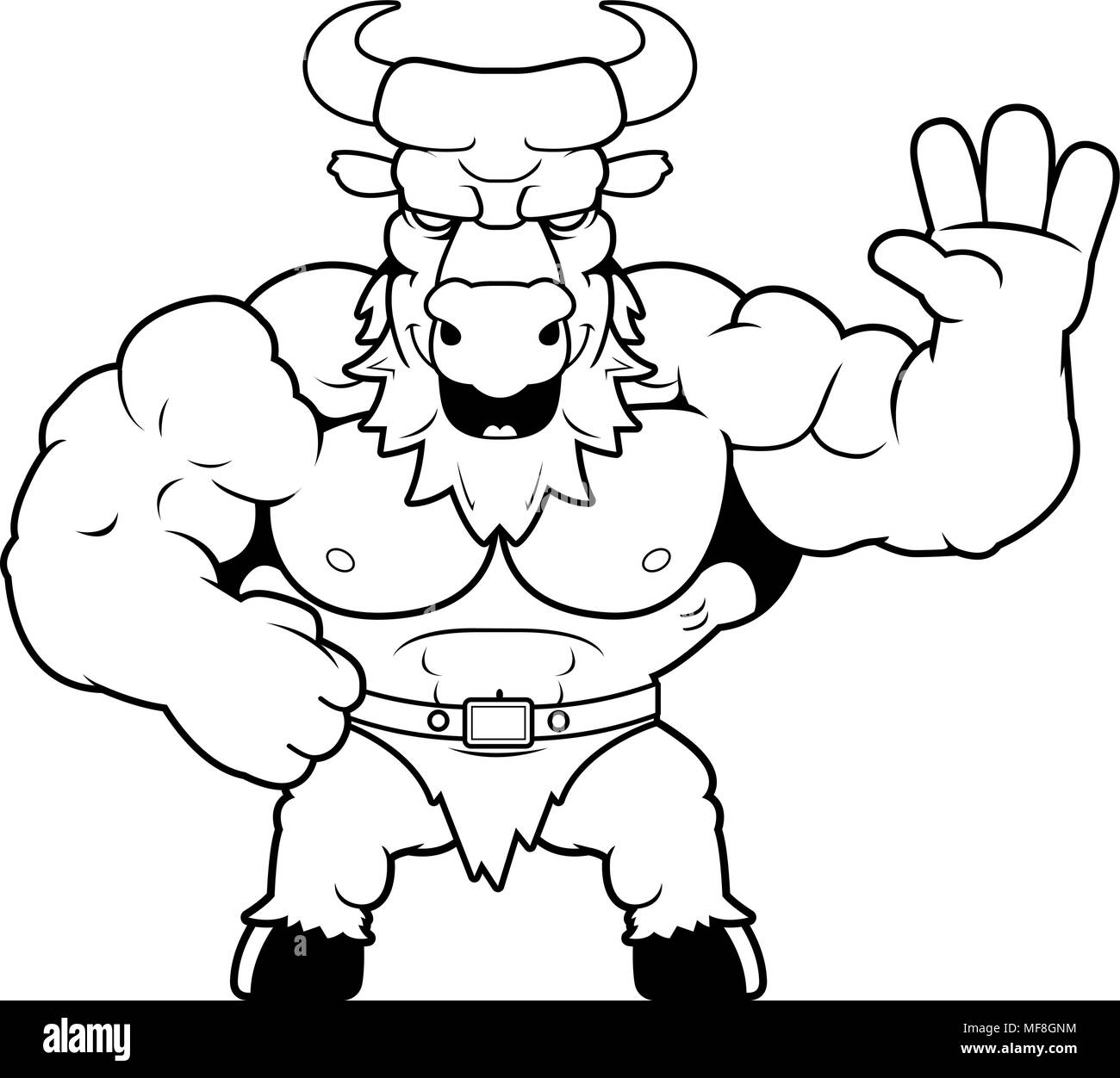 A cartoon illustration of a minotaur waving Stock Vector Image & Art ...