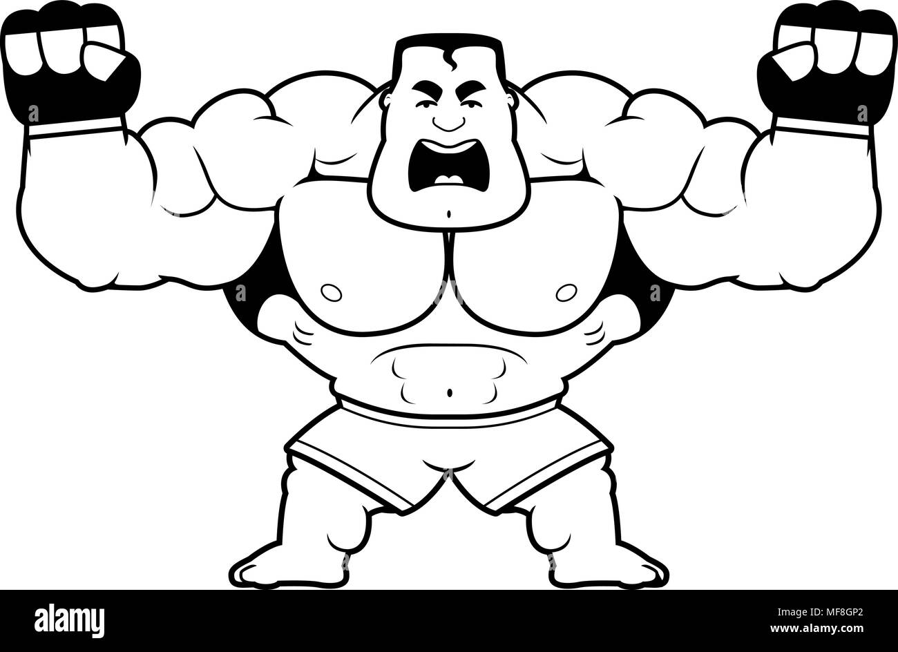 A cartoon illustration of an MMA fighter looking angry Stock Vector ...