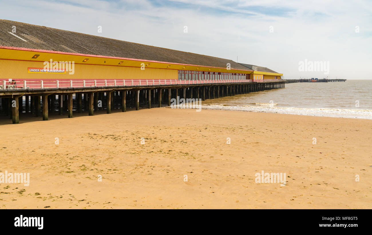 Walton-on-the-Naze, Essex, England, UK - May 29, 2017: The Walton Pier ...