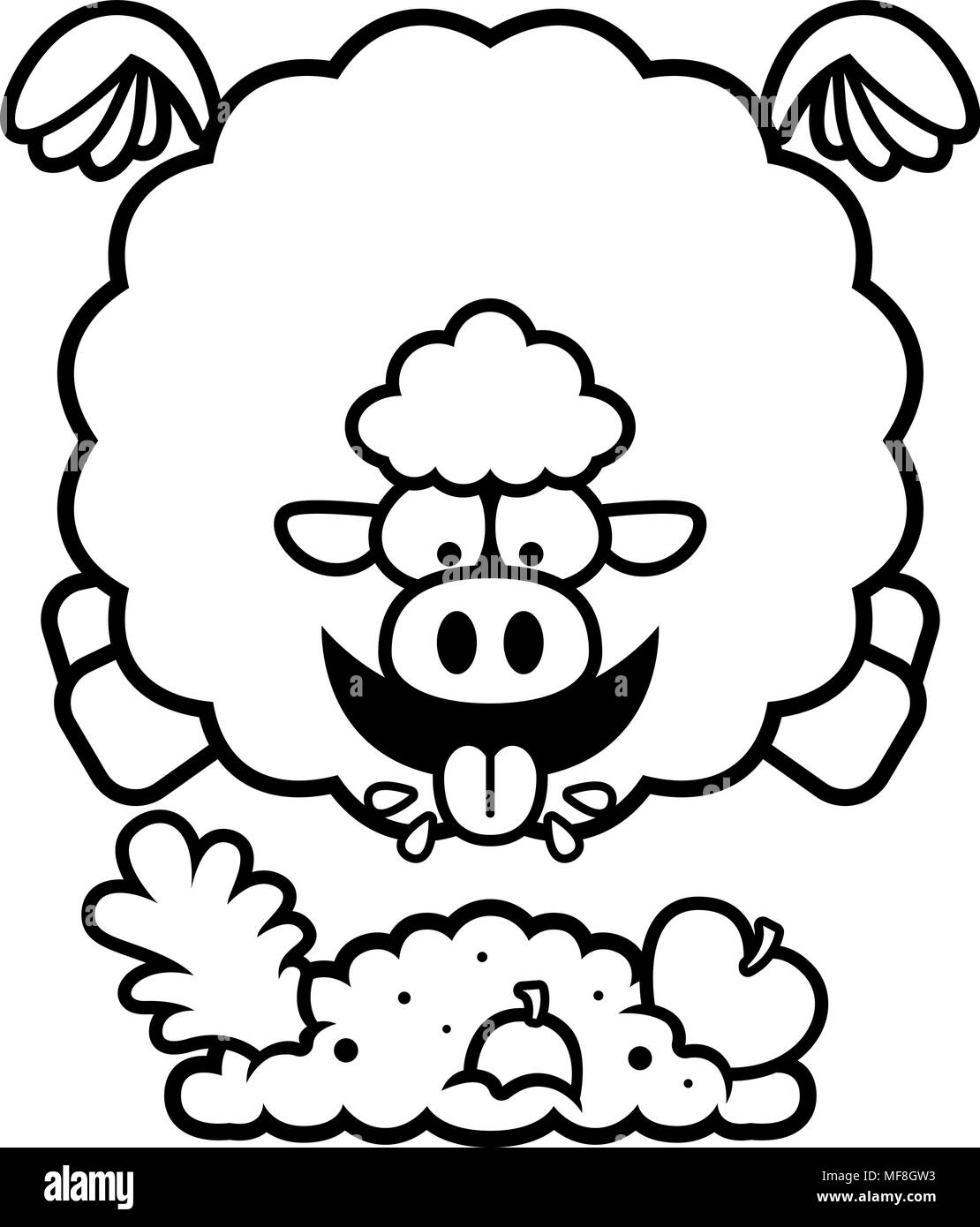 A cartoon illustration of a sheep eating Stock Vector Image & Art - Alamy