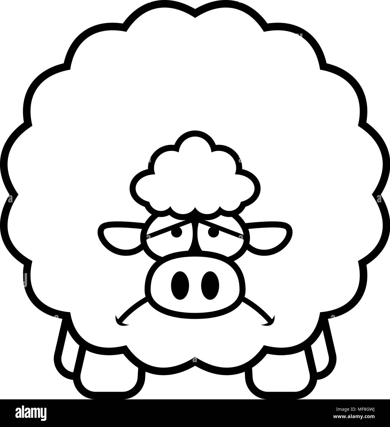 A cartoon illustration of a sheep looking sad Stock Vector Image & Art ...