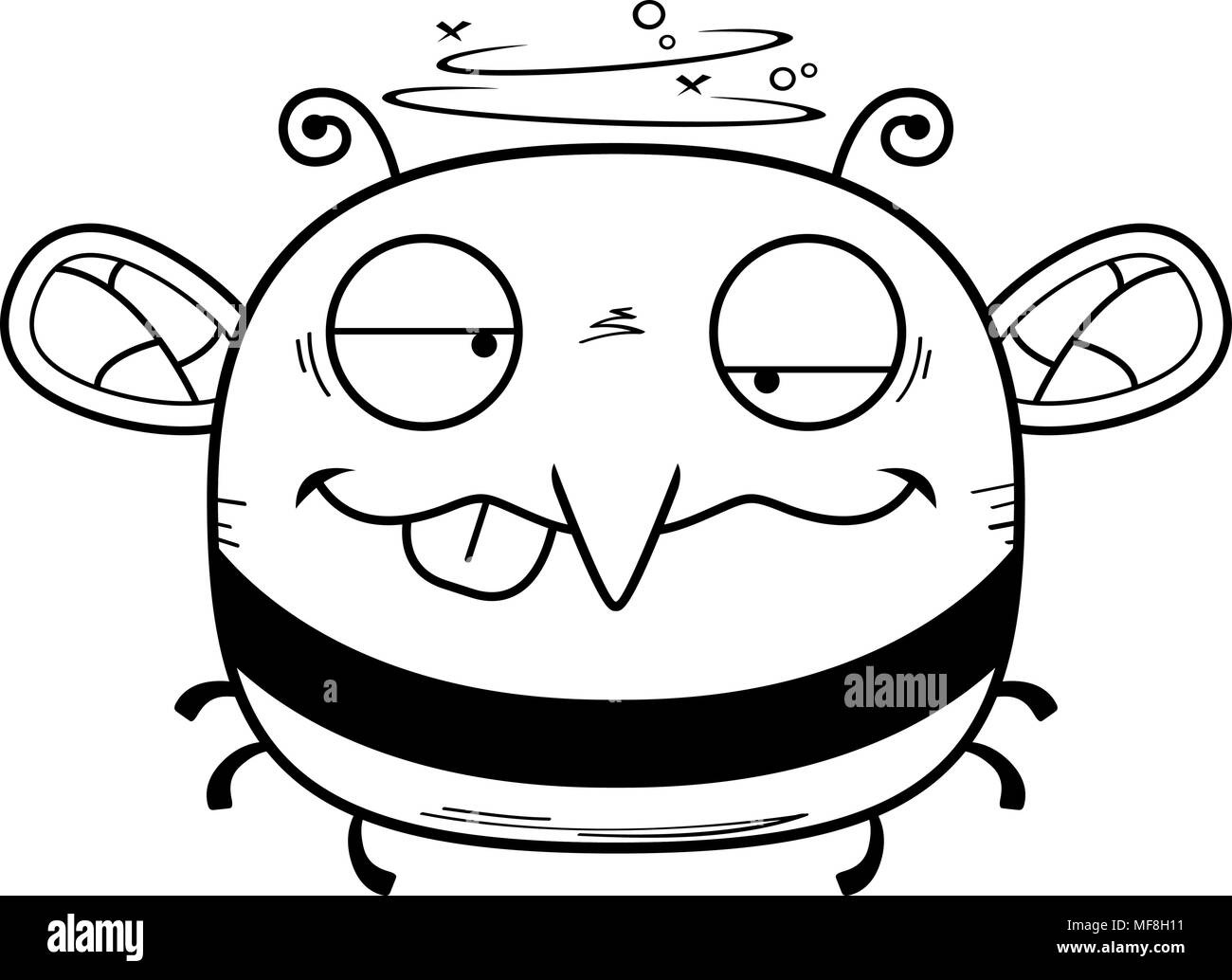 A cartoon illustration of a bee looking drunk Stock Vector Image & Art ...