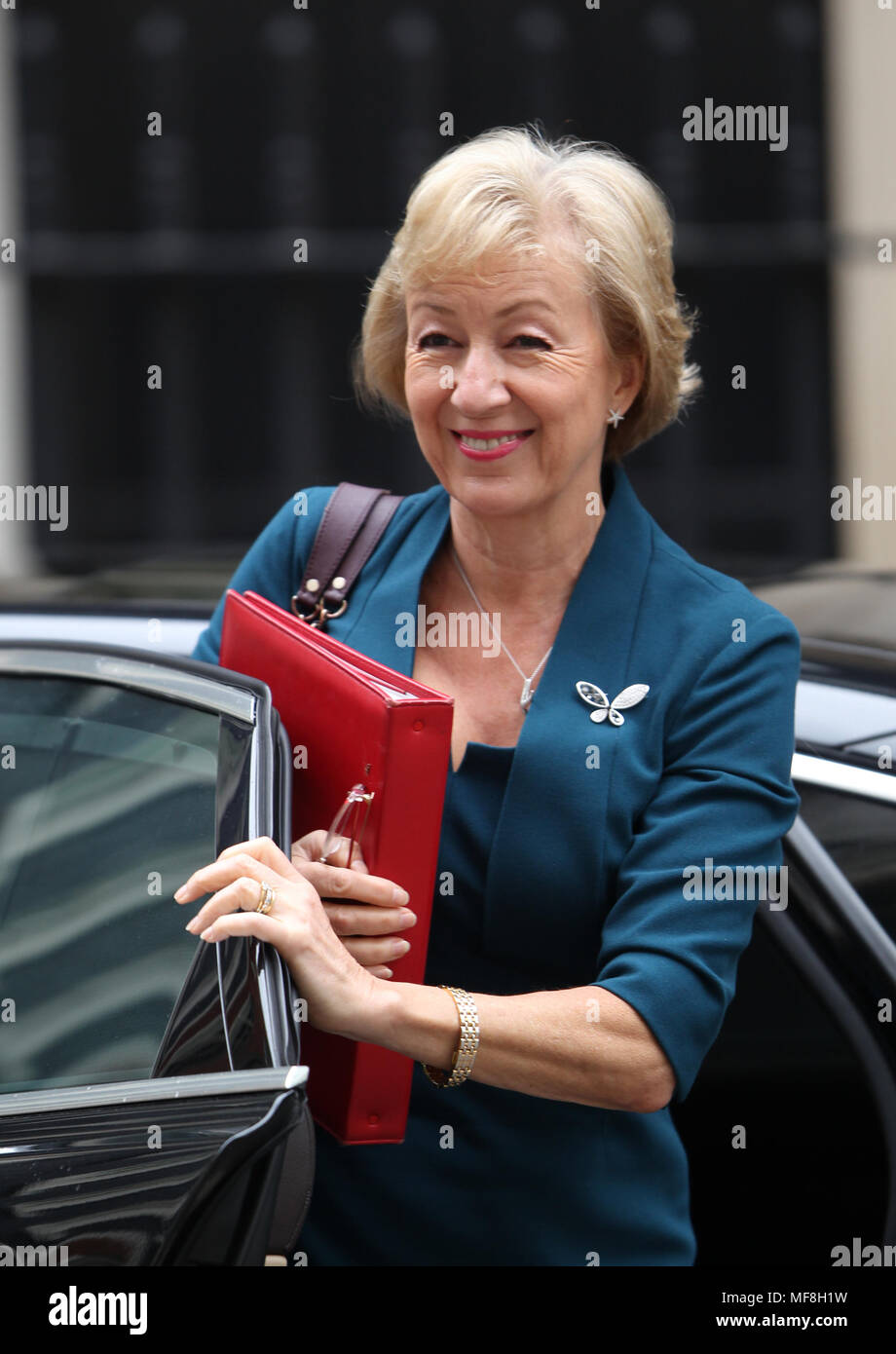 London, UK, 24th April 2018. Andrea Leadsom, Leader of the Commons seen ...