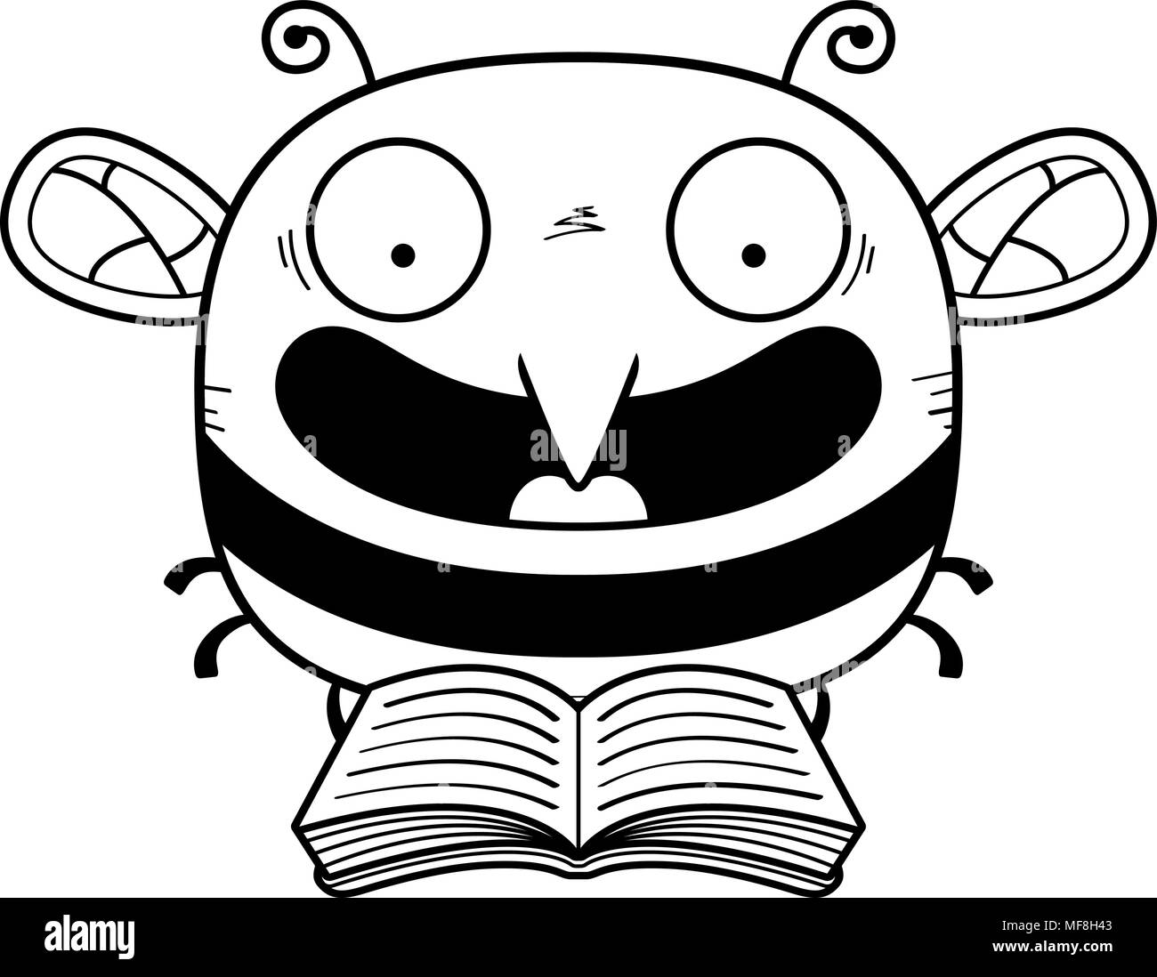 A cartoon illustration of a bee reading a book Stock Vector Image & Art ...