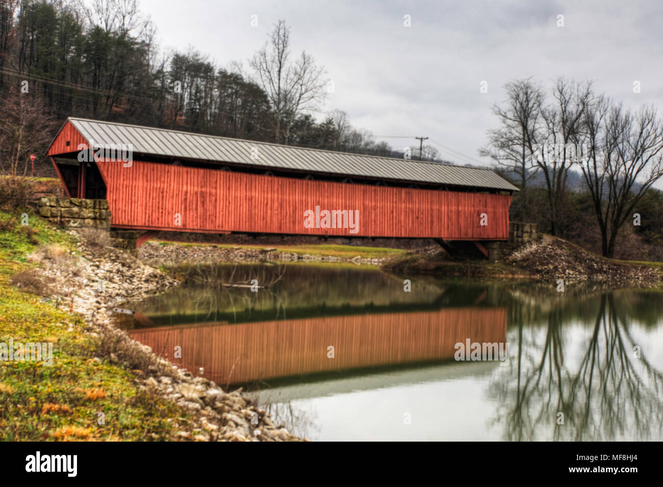 The Milton Covered Bridge in West Virginia Stock Photo - Alamy