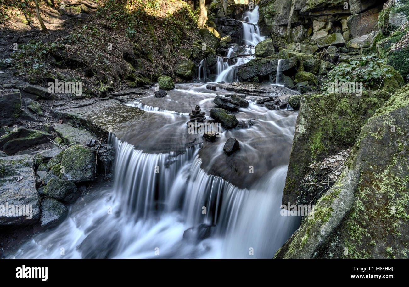 The Saw Mill waterfalls Lumsdale Stock Photo - Alamy