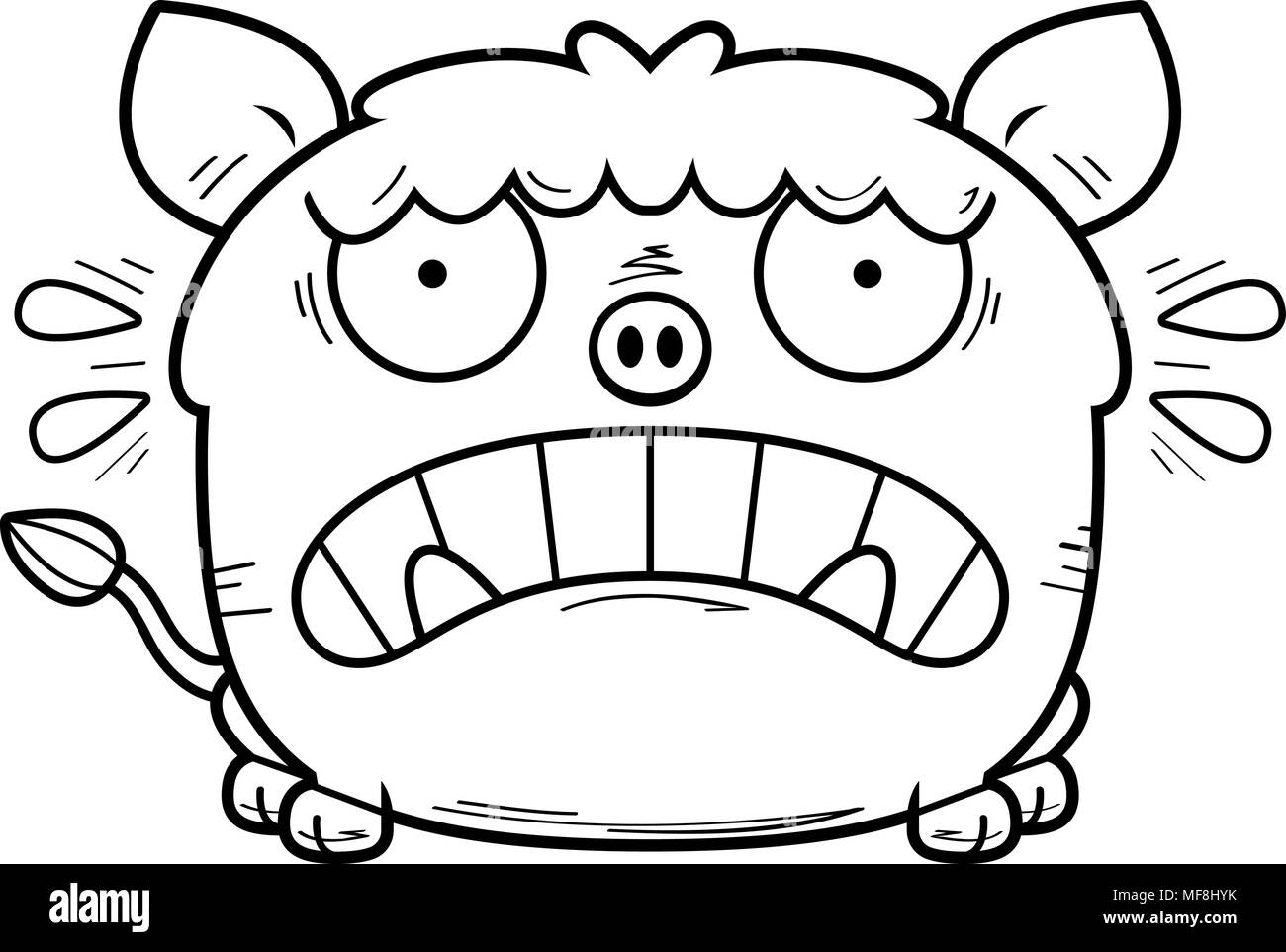 A cartoon illustration of a boar looking scared Stock Vector Image ...