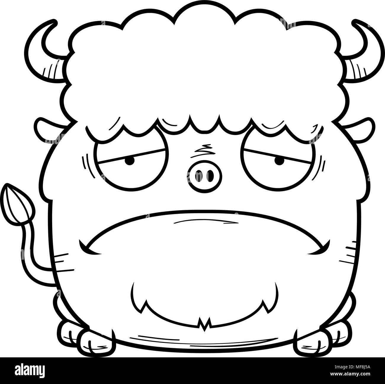 A cartoon illustration of a bison looking sad Stock Vector Image & Art ...