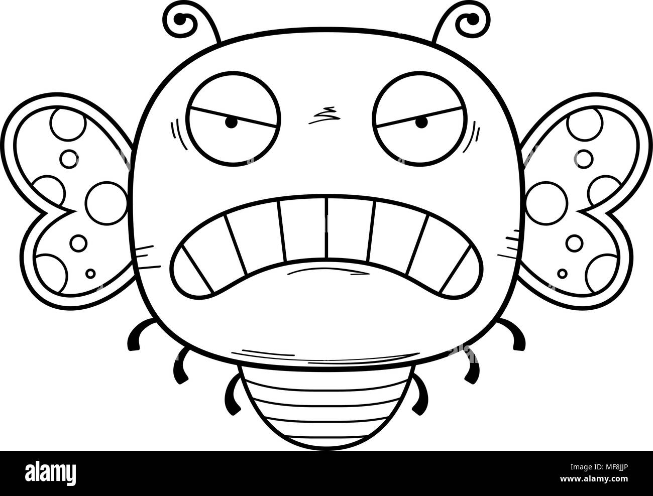 A cartoon illustration of a butterfly looking angry Stock Vector Image ...