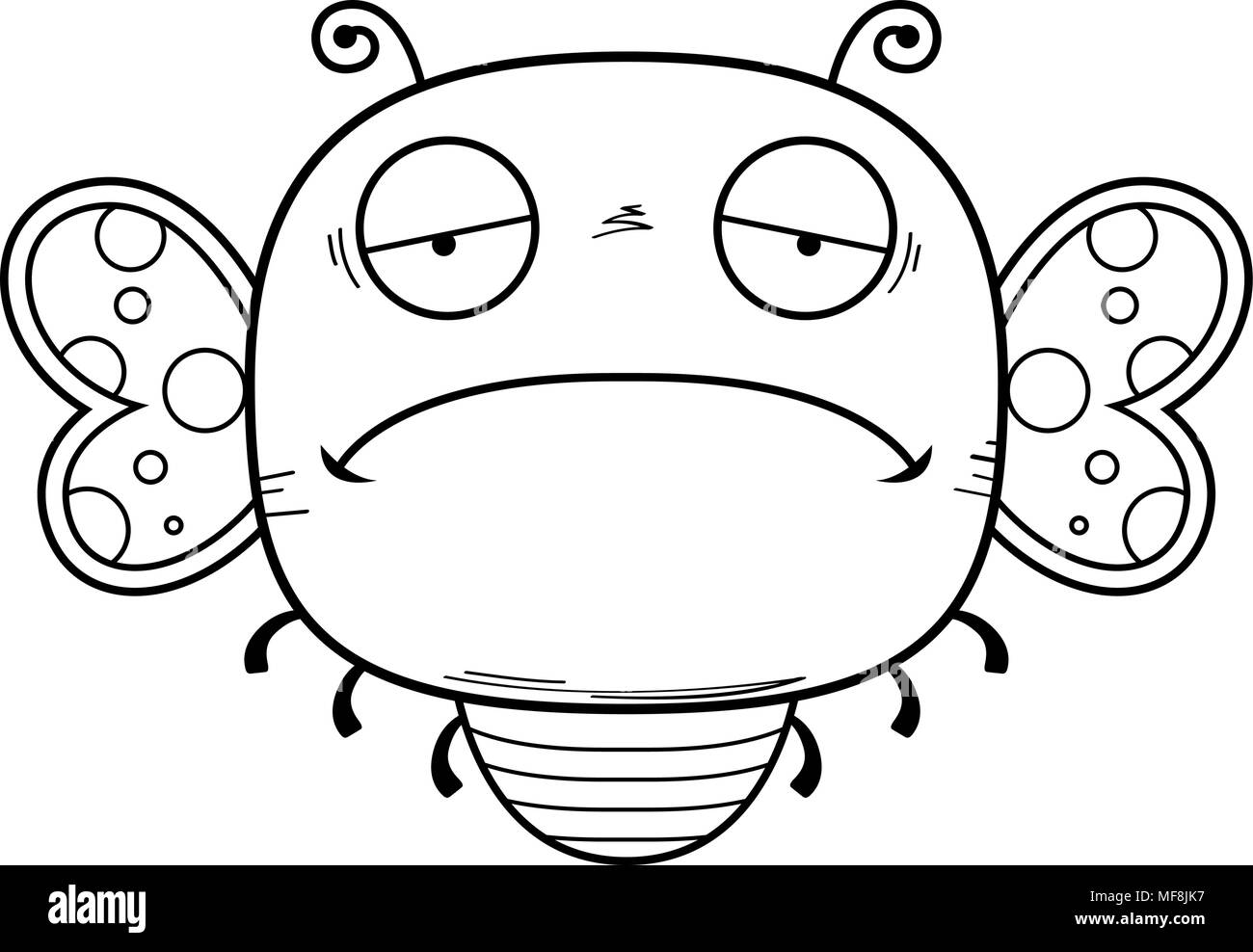 A cartoon illustration of a butterfly looking sad Stock Vector Image ...