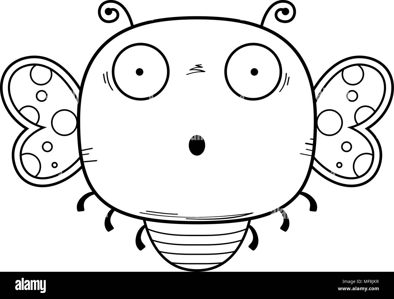A cartoon illustration of a butterfly looking surprised Stock Vector ...