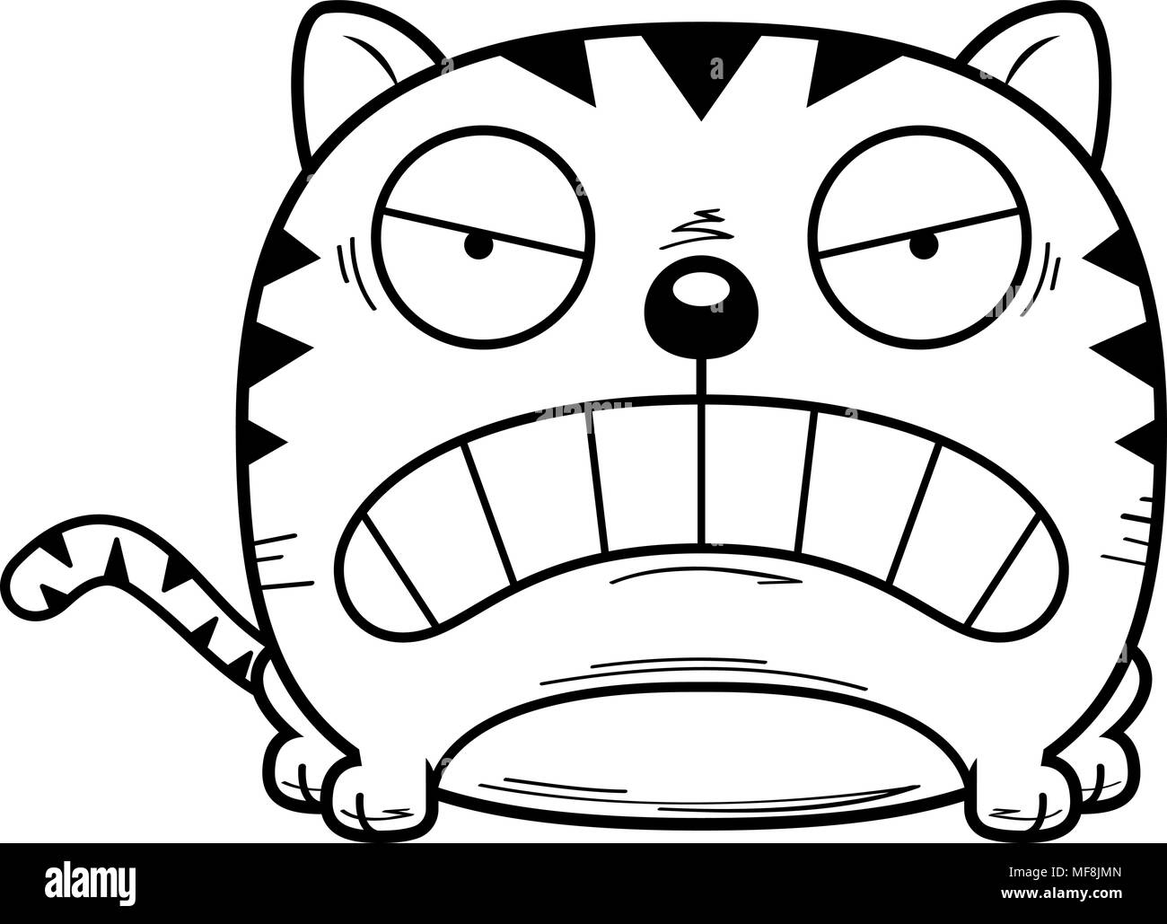 A cartoon illustration of a cat looking mad Stock Vector Image & Art ...