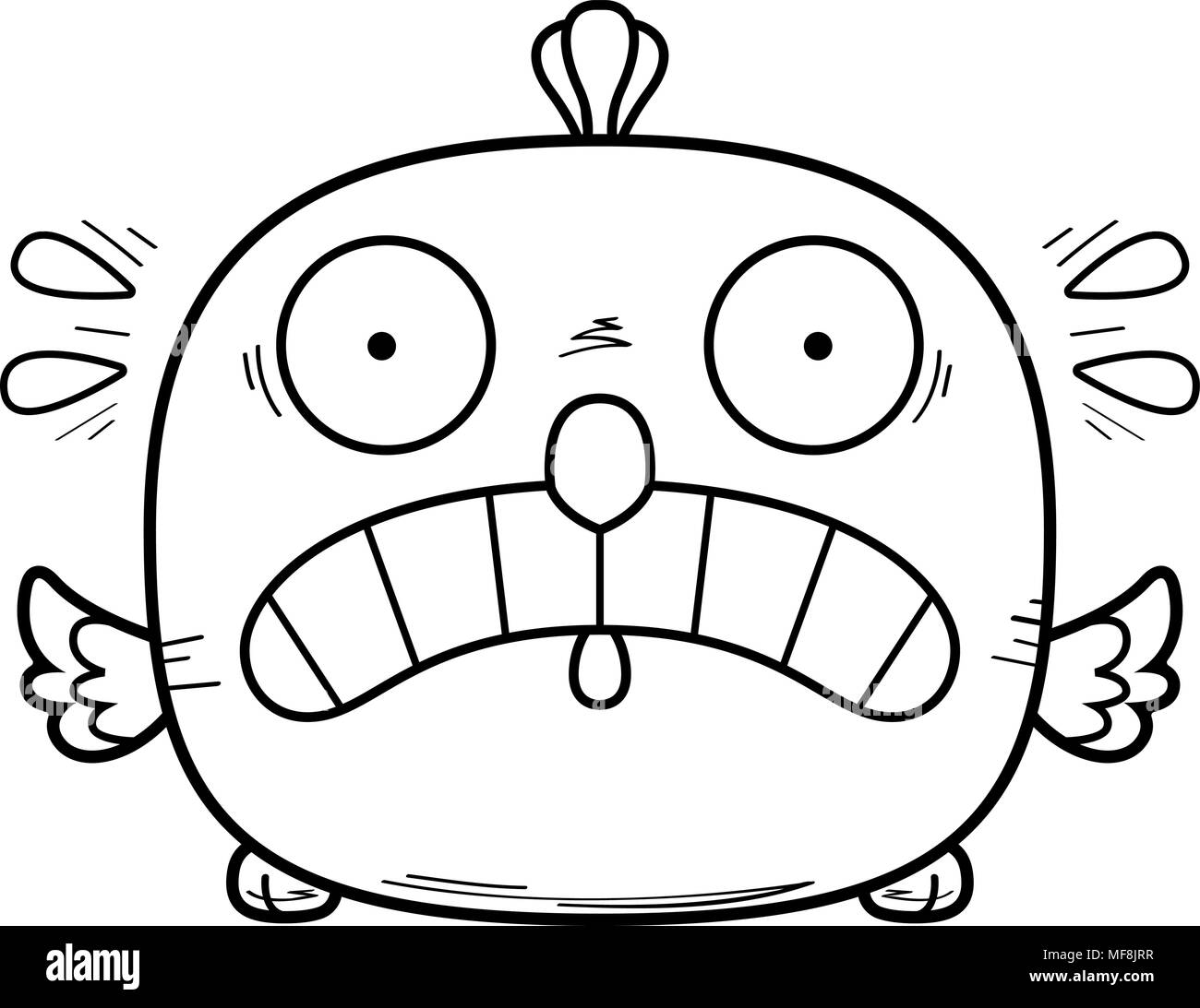 A cartoon illustration of a chicken looking scared Stock Vector Image ...