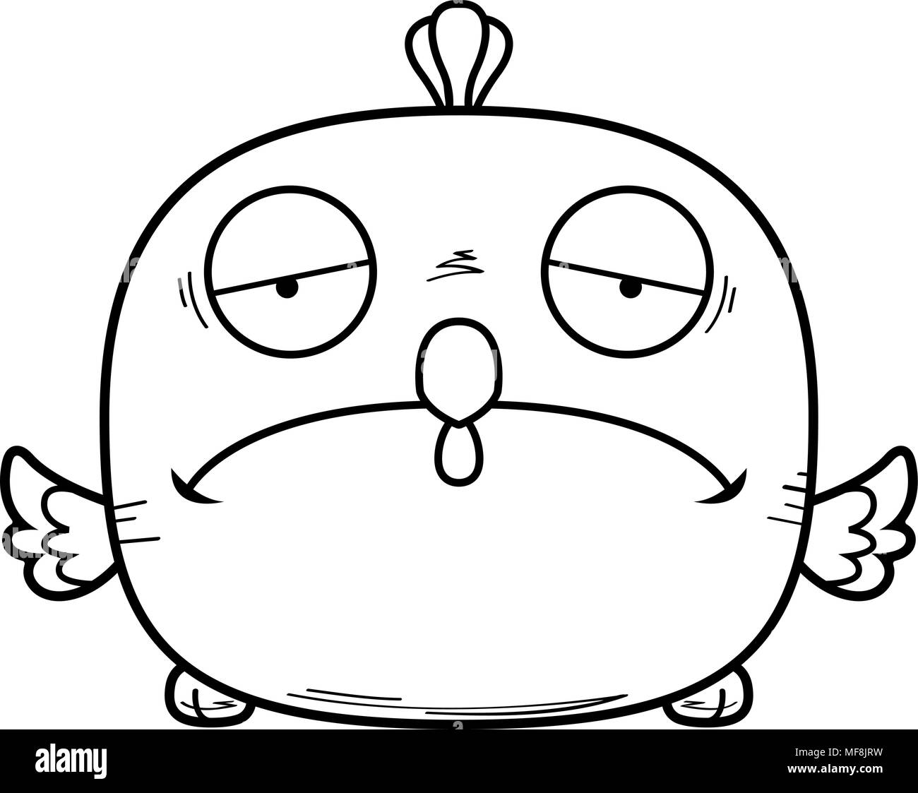 A cartoon illustration of a chicken looking sad Stock Vector Image ...