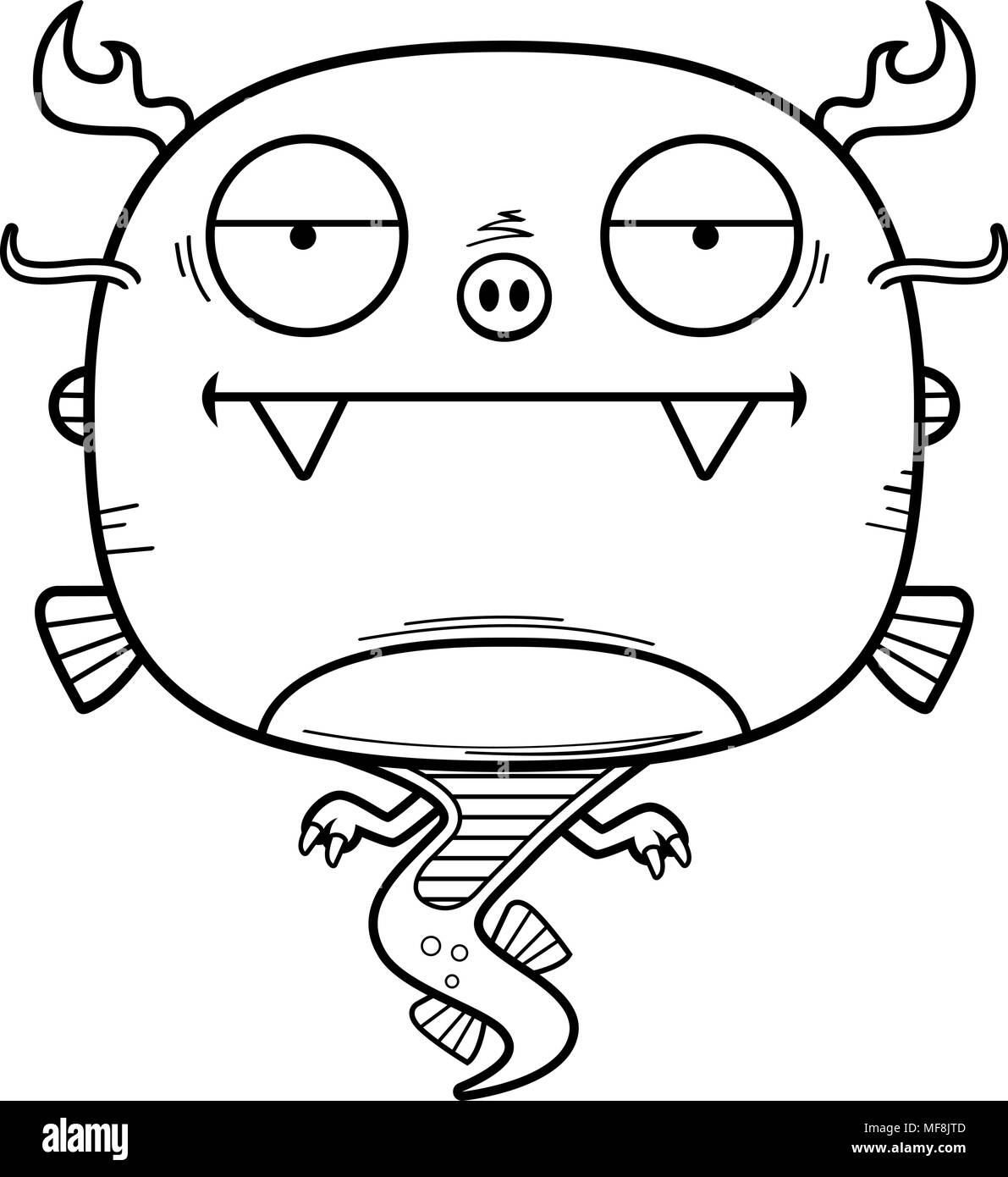 A cartoon illustration of a Chinese dragon looking bored Stock Vector ...