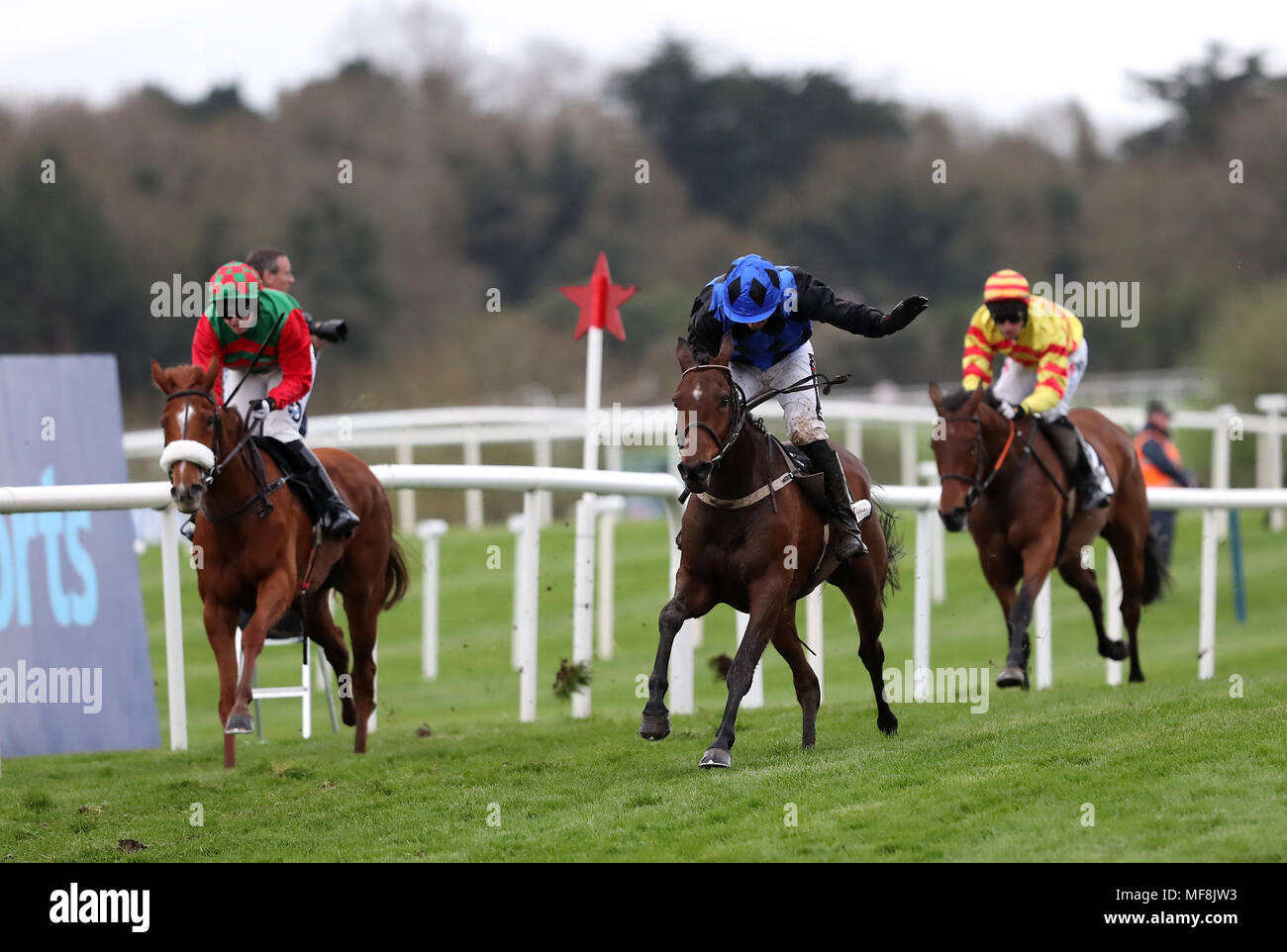 Kalum River ridden by Jockey Patrick Mullins (centre) on the way to ...