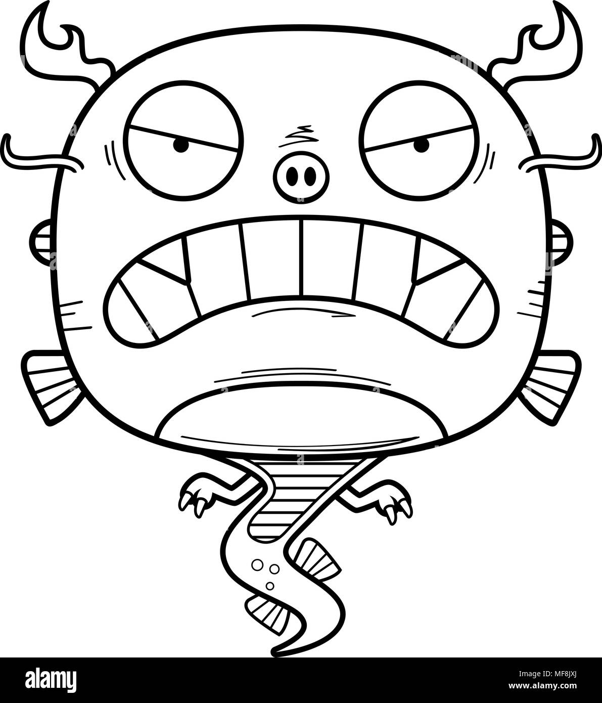 A cartoon illustration of a Chinese dragon looking angry Stock Vector ...