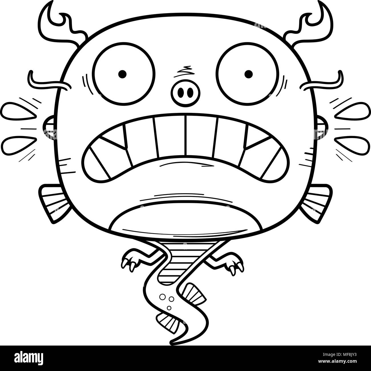 A cartoon illustration of a Chinese dragon looking scared Stock Vector ...