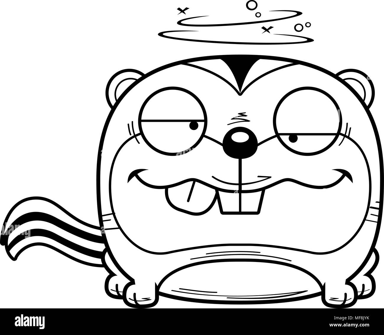 A cartoon illustration of a chipmunk with a goofy expression Stock ...