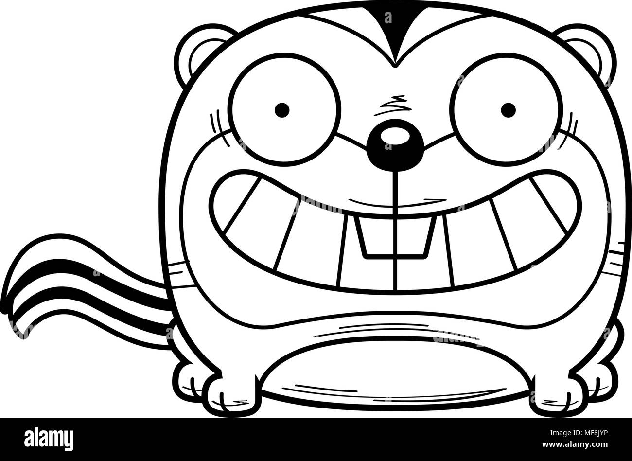 A cartoon illustration of a chipmunk happy and smiling Stock Vector ...