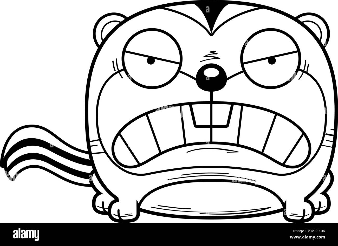 A cartoon illustration of a chipmunk with an angry expression Stock ...