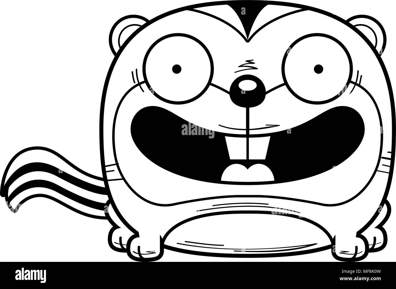 A cartoon illustration of a chipmunk happy and smiling Stock Vector ...