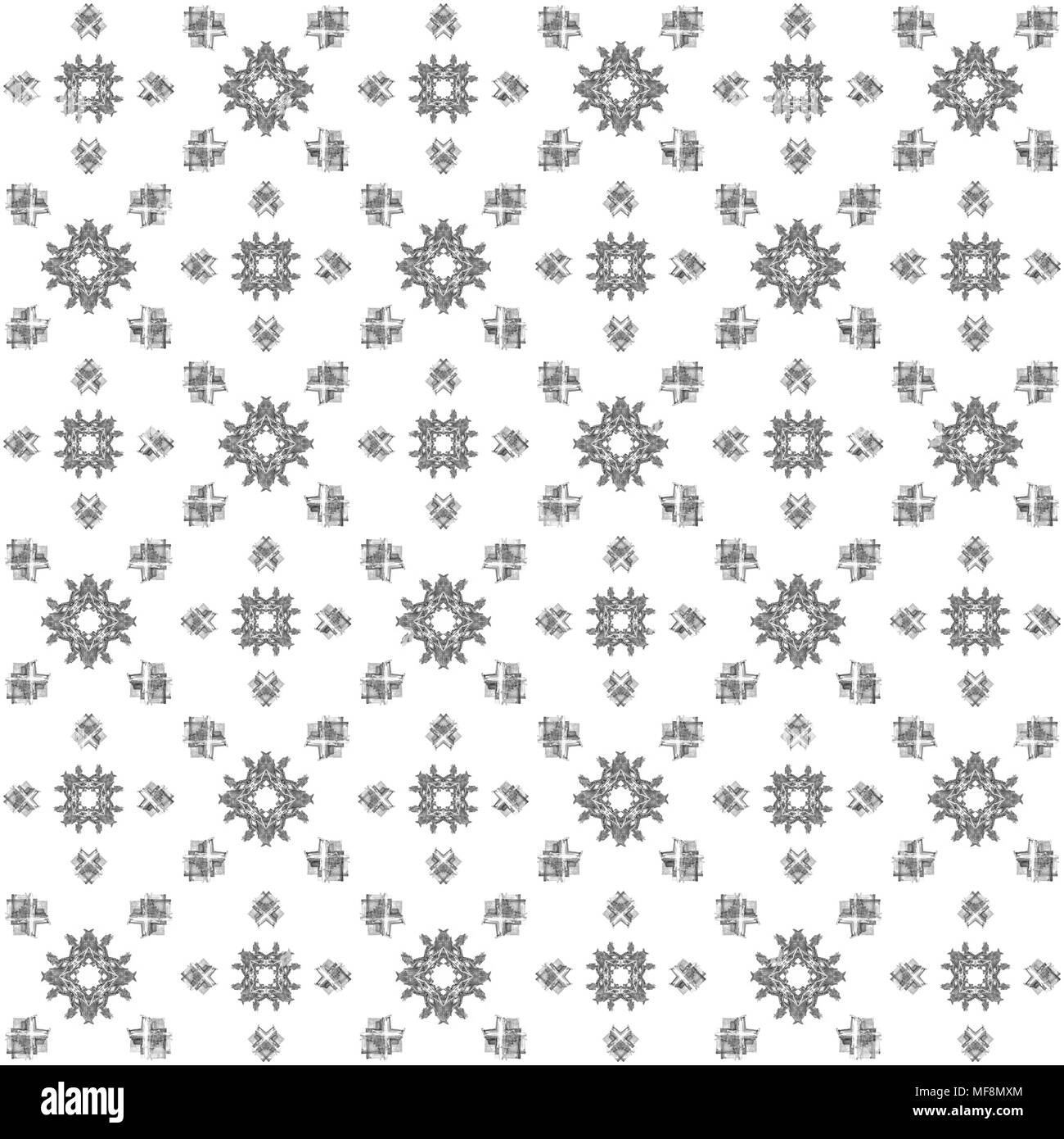 Seamless abstract black texture fractal patterns on white background ...