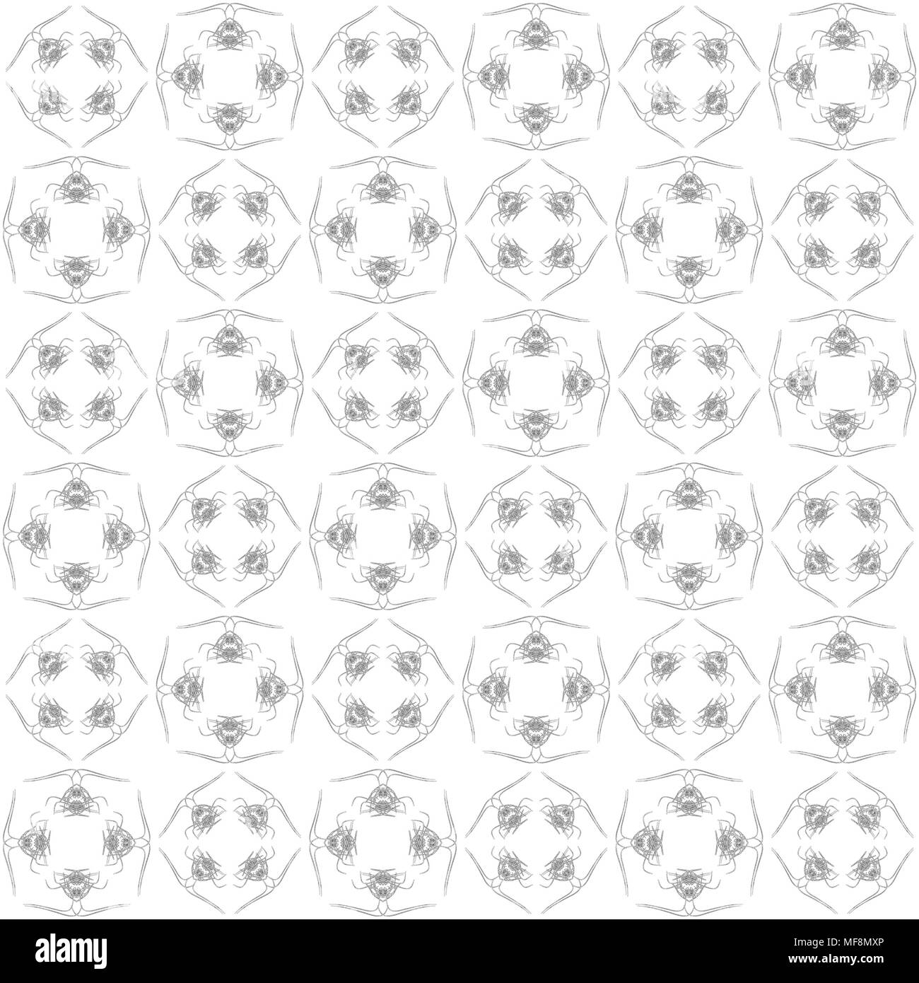 Seamless abstract black texture fractal patterns on white background ...