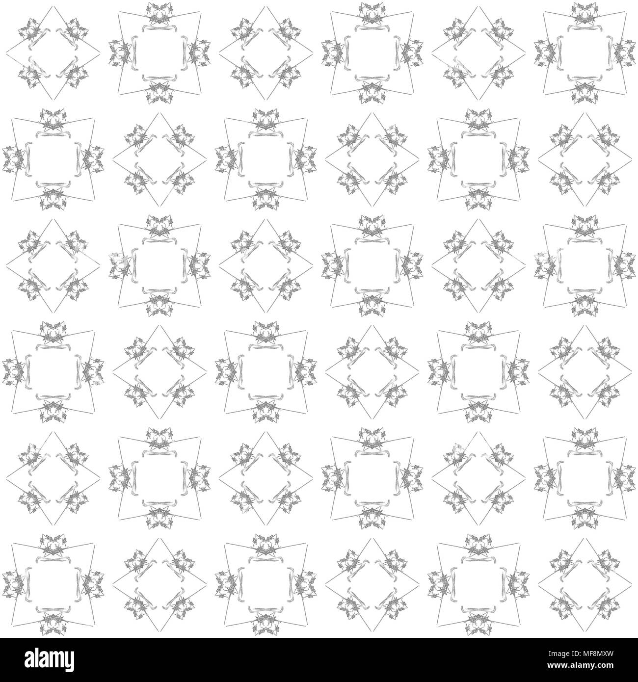 Seamless abstract black texture fractal patterns on white background ...