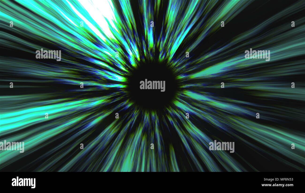 Abstract black hole, time warp, distortion of space, traveling in space ...