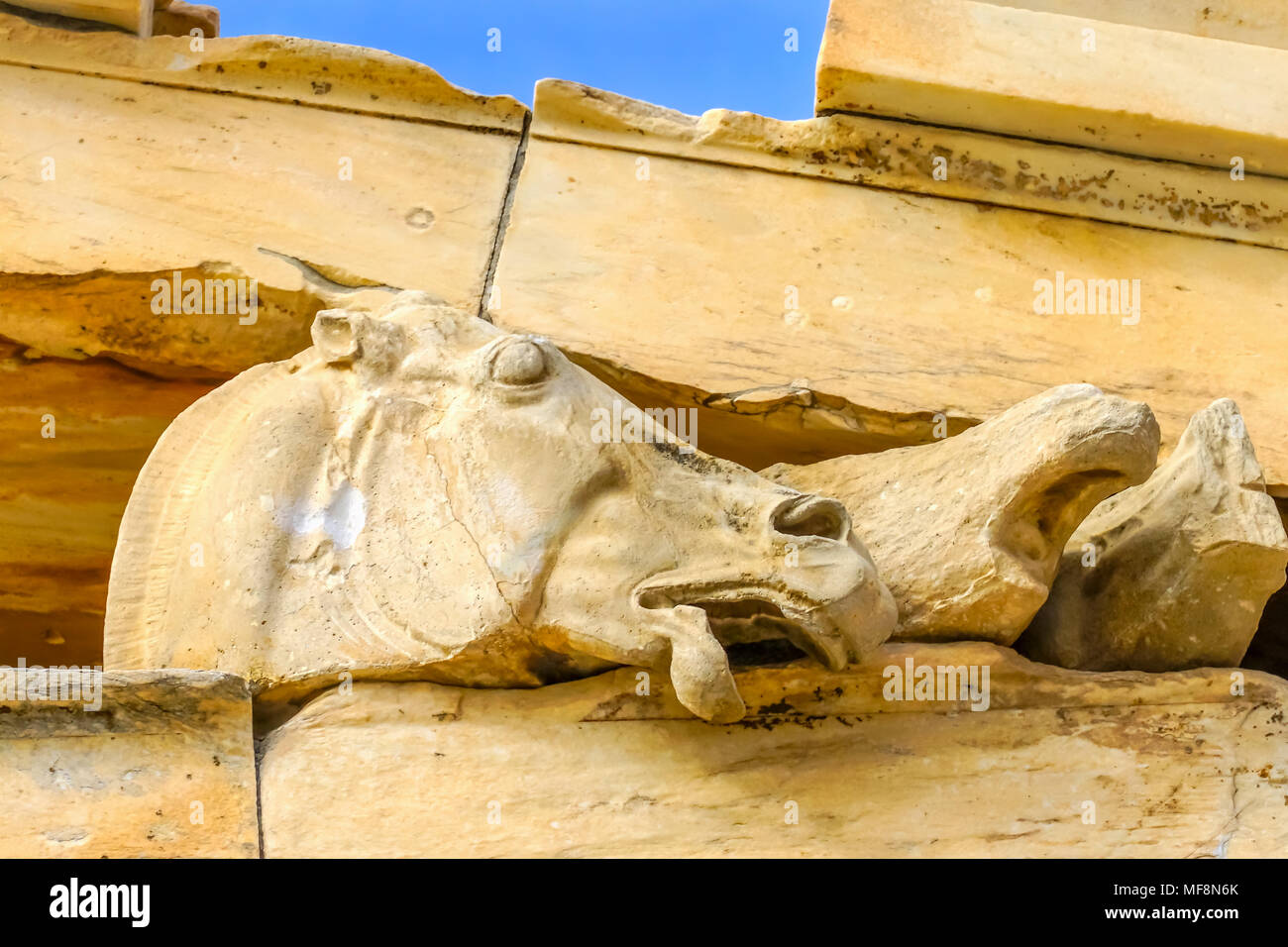Horse Statue Parthenon Acropolis Athens Greece. Parthenon is Temple to ...