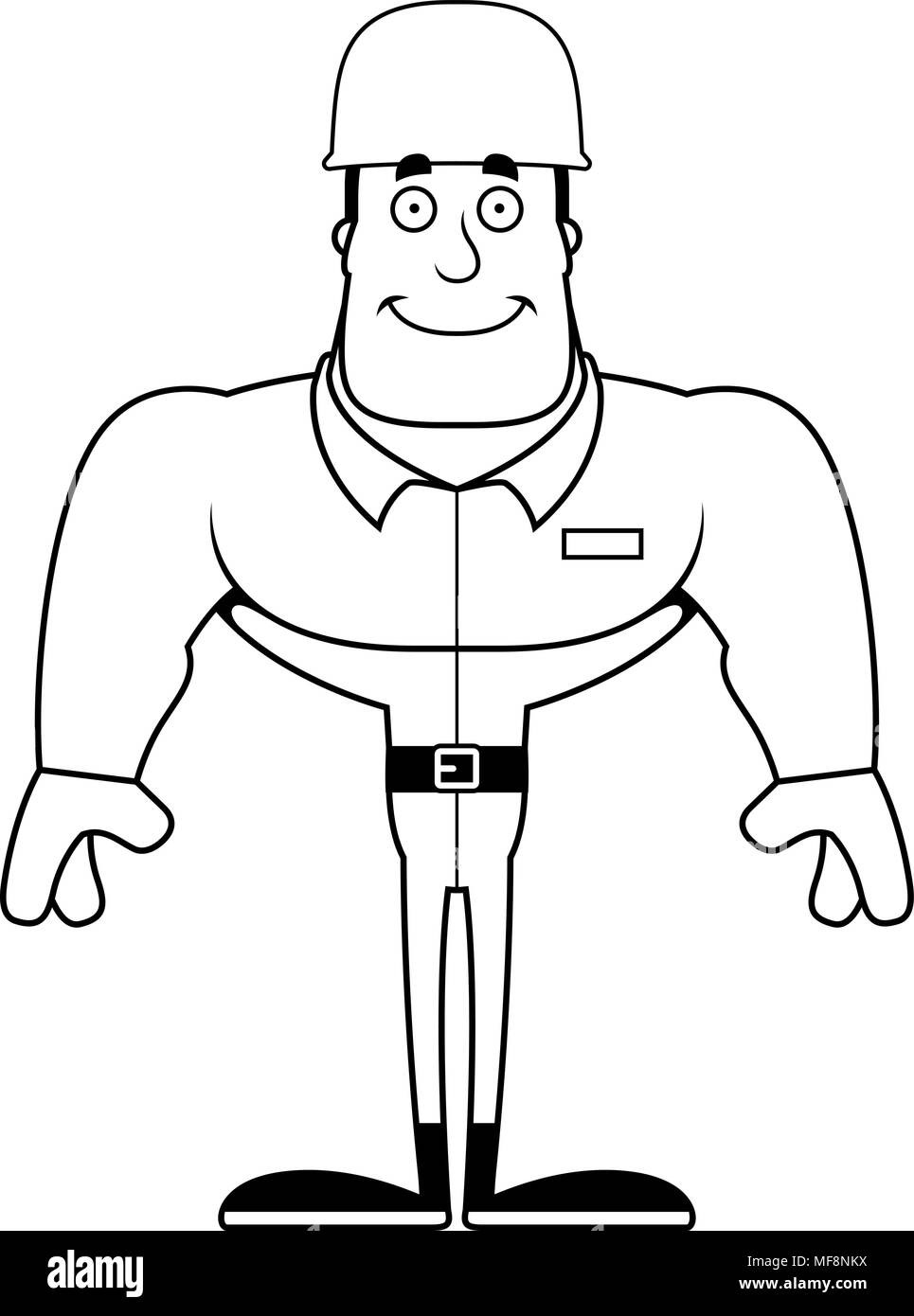 Cartoon illustration army soldier smiling hi-res stock photography and ...