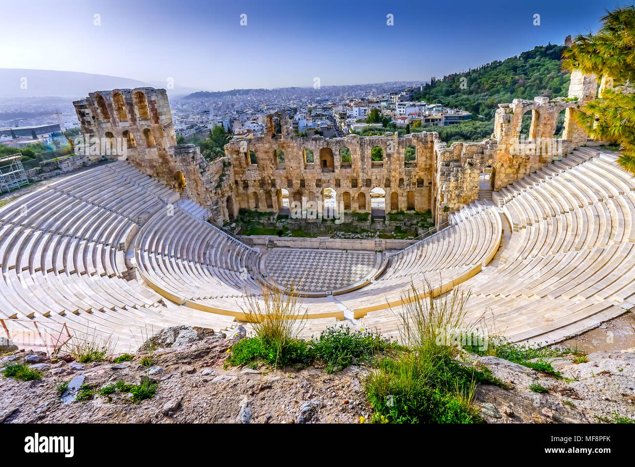 Odeon of Herodes Attiacus Acropolis Athens Greece. Stone Theater base ...