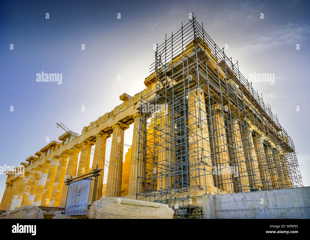 Sun Morning Parthenon Acropolis Athens Greece. Parthenon is Temple to ...