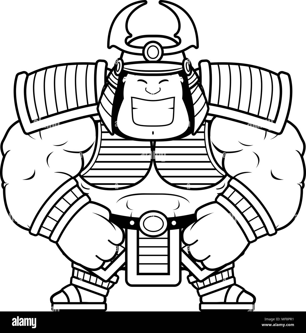 A cartoon illustration of a samurai smiling Stock Vector Image & Art ...