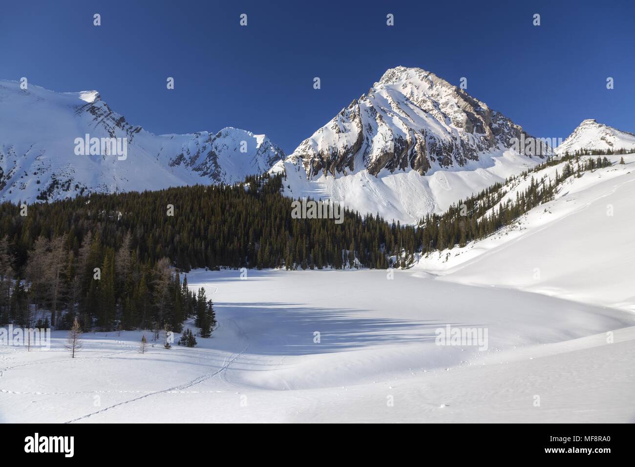 Scenic Aerial Winter Landscape View Frozen Chester Lake. Snow Covered ...
