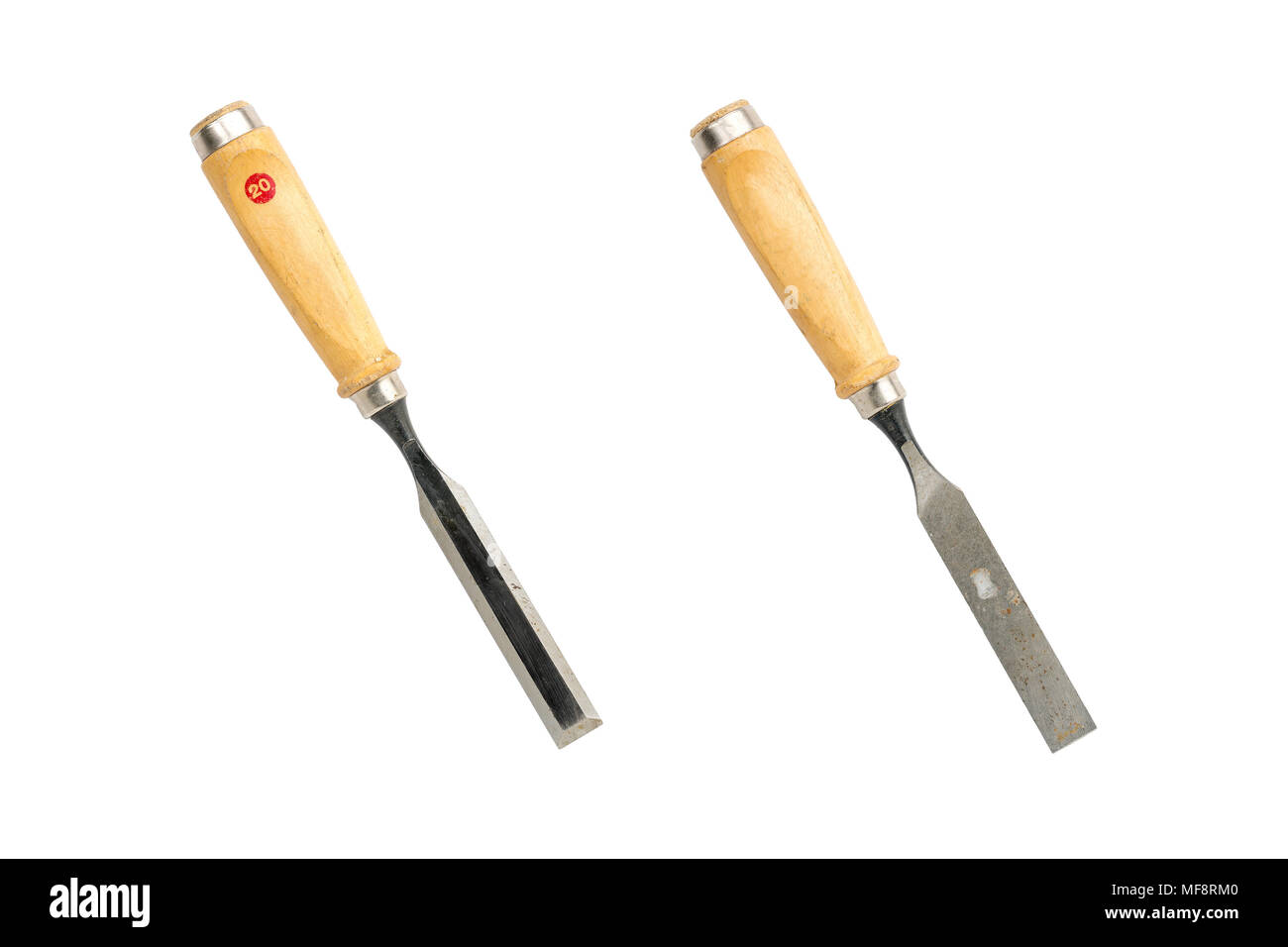 front- and backside of an old chisel, isolated on white Stock Photo - Alamy