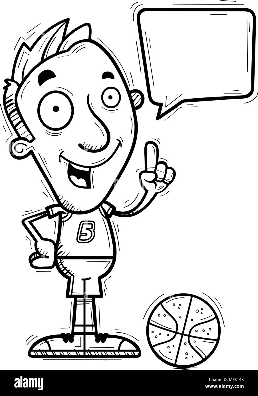 A cartoon illustration of a man basketball player talking Stock Vector ...