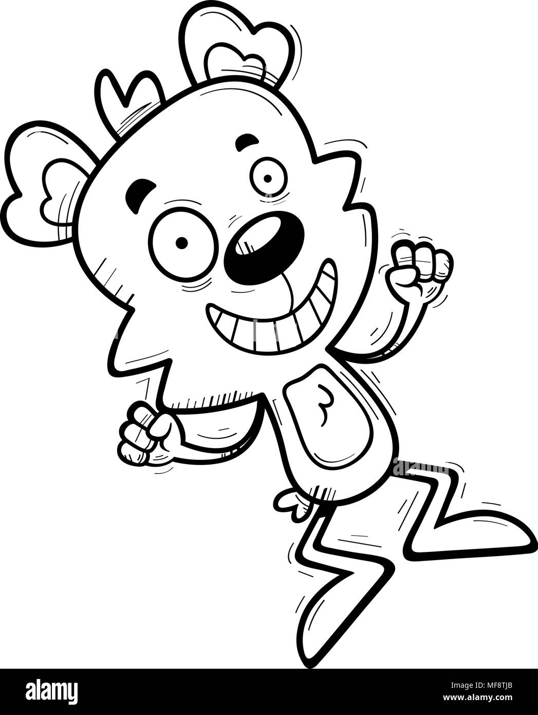 A cartoon illustration of a male bear jumping Stock Vector Image & Art ...