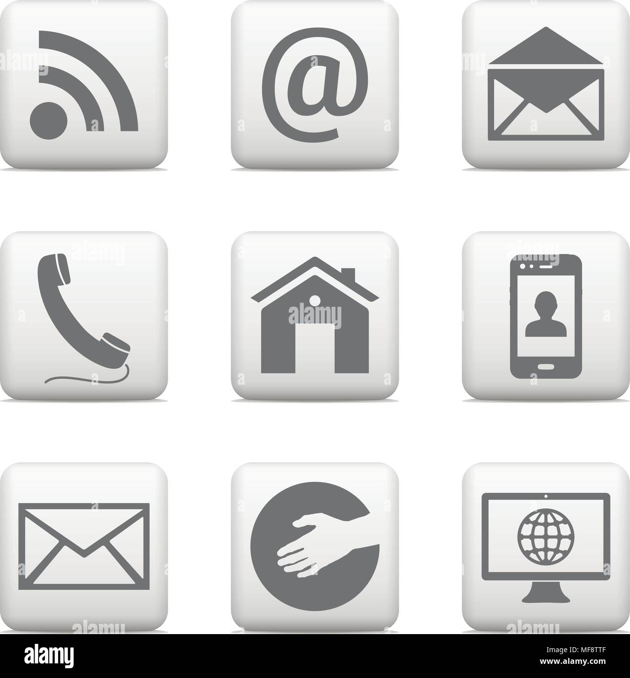 Contact buttons set, e-mail icons for website. Vector illustration ...