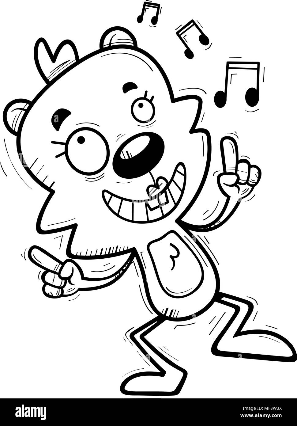 A cartoon illustration of a female beaver dancing Stock Vector Image ...