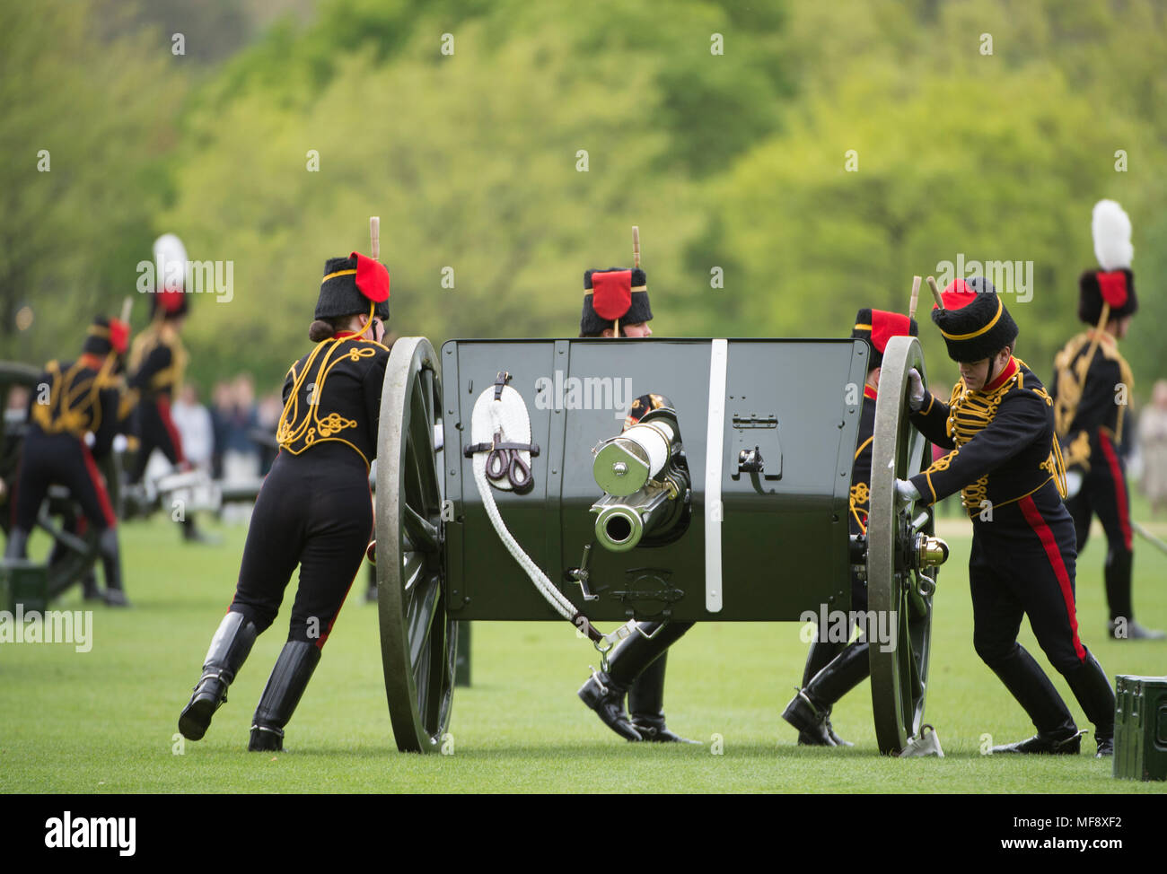 Hyde Park, London, UK. 24 April, 2018. The King’s Troop Royal Horse ...