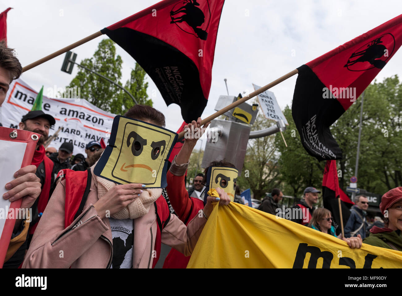 A demonstrator wearing a Mask during the demonstration against the ...