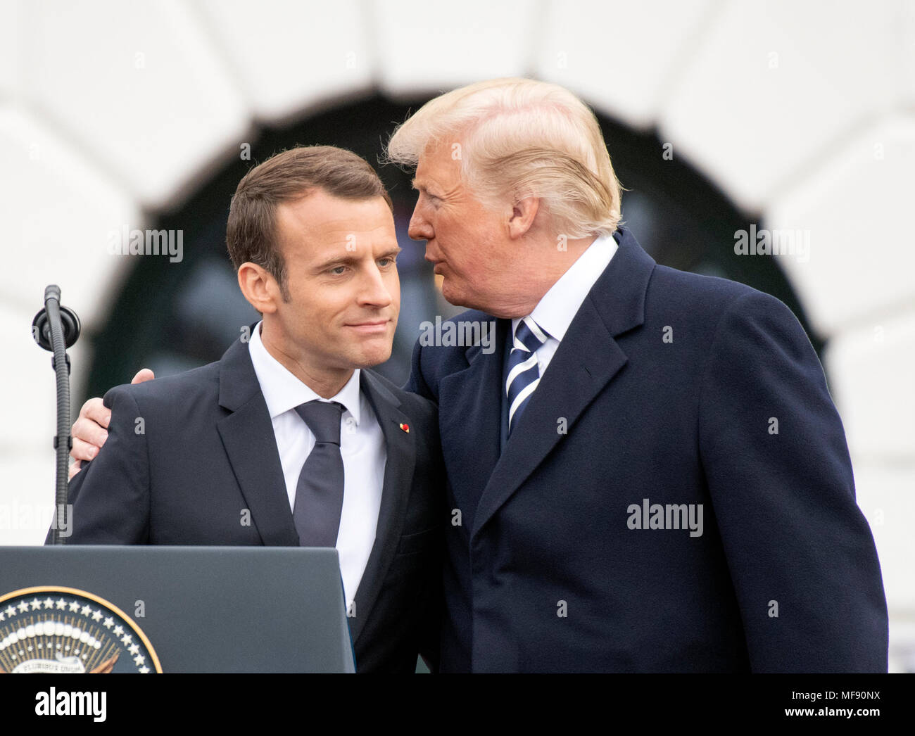 United States President Donald J. Trump and President Emmanuel Macron ...