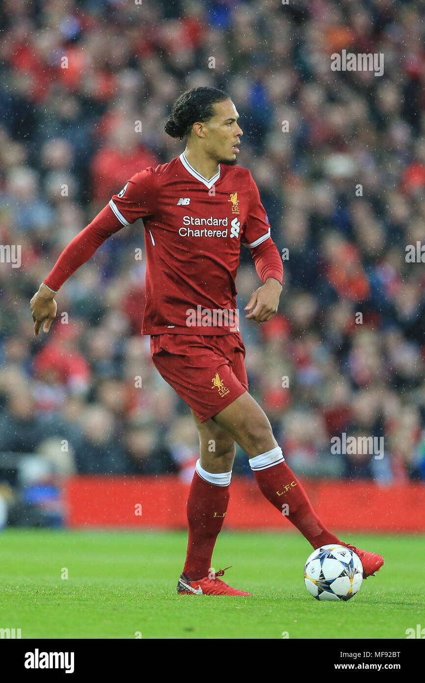 24th April 2018 , Anfield, Liverpool, England; UAFA Champions League ...