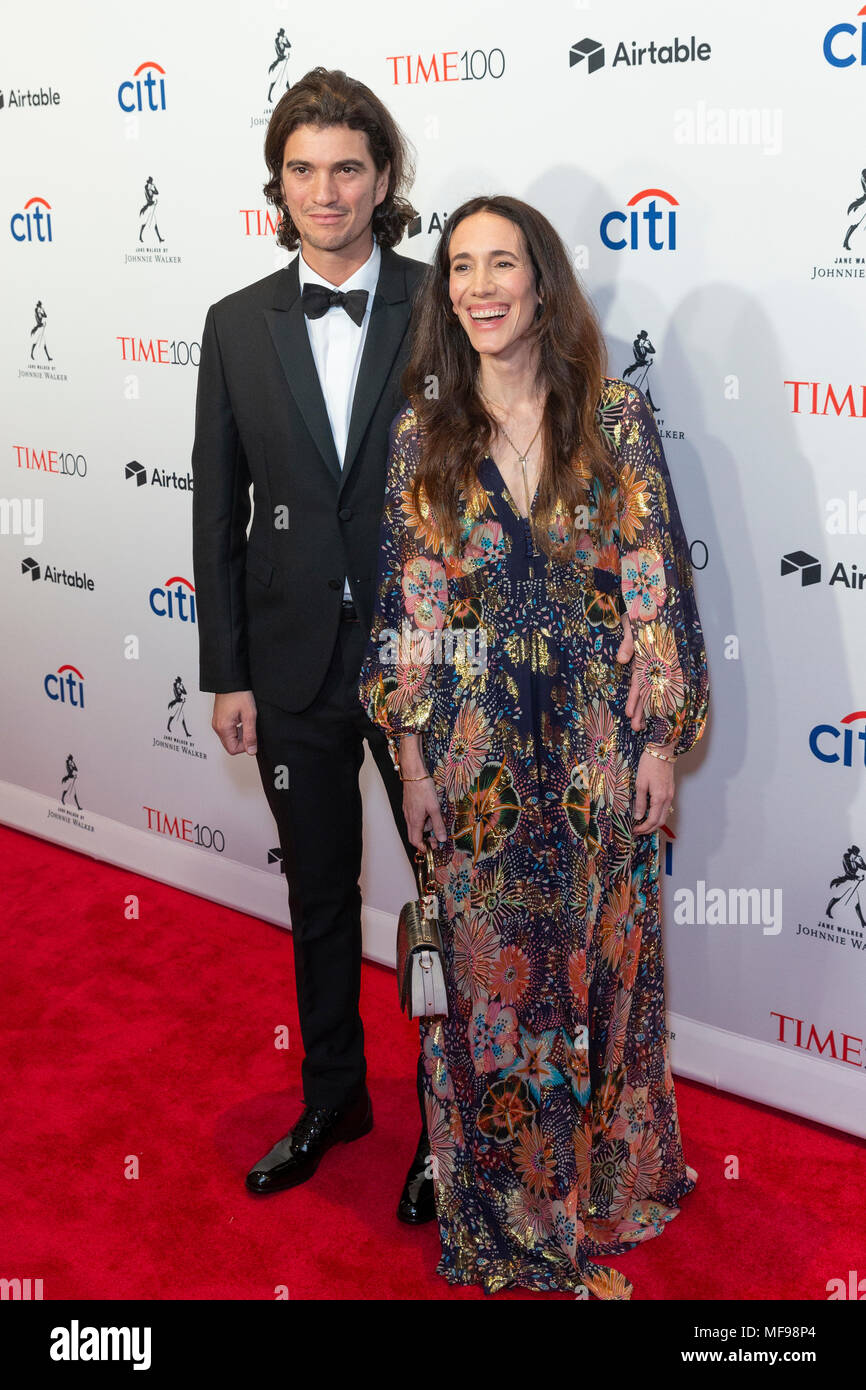 New York, NY - April 24, 2018: Adam Neumann (L) attends 2018 Time 100 ...