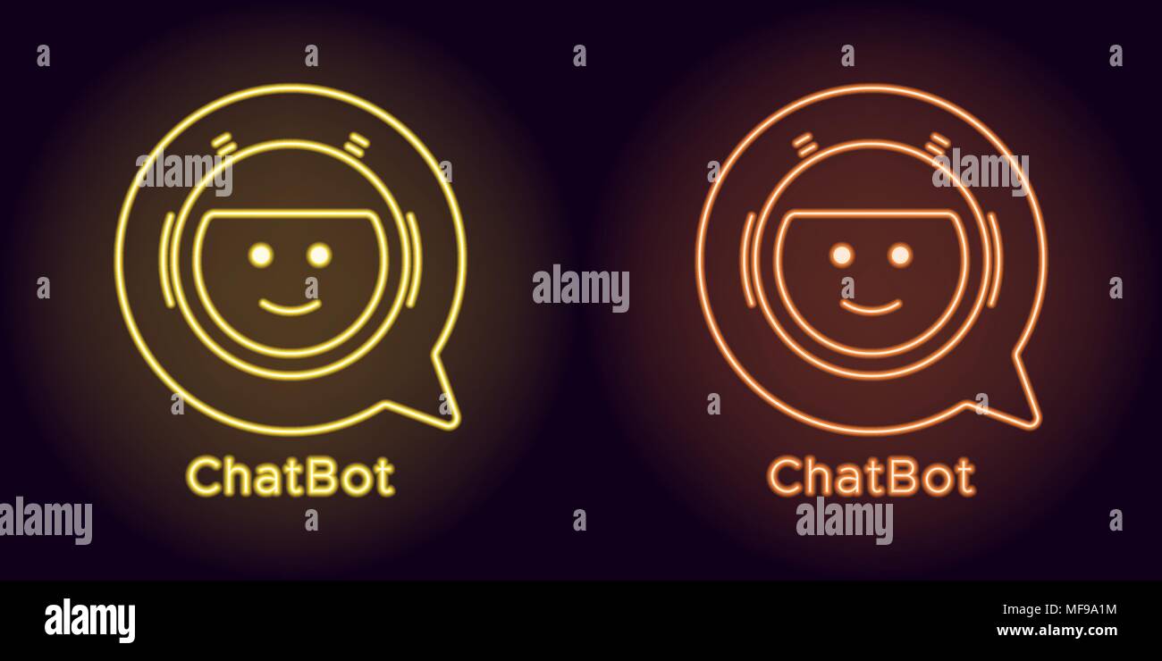 Chatbot artificial intelligence neon symbol Stock Vector Images - Alamy