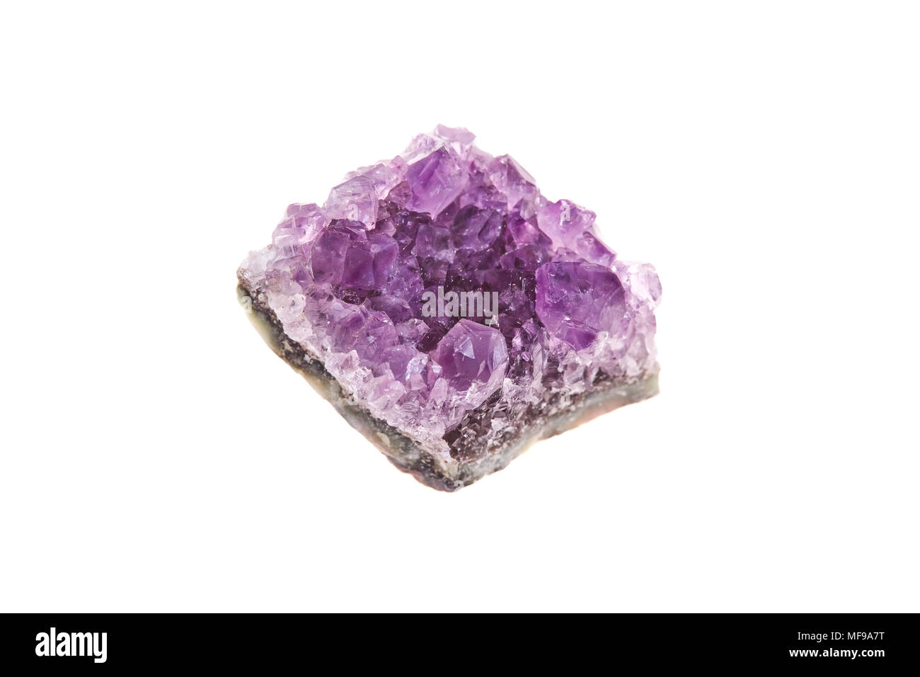 Stone amethyst crystal druse, isolated on white background, macro Stock ...