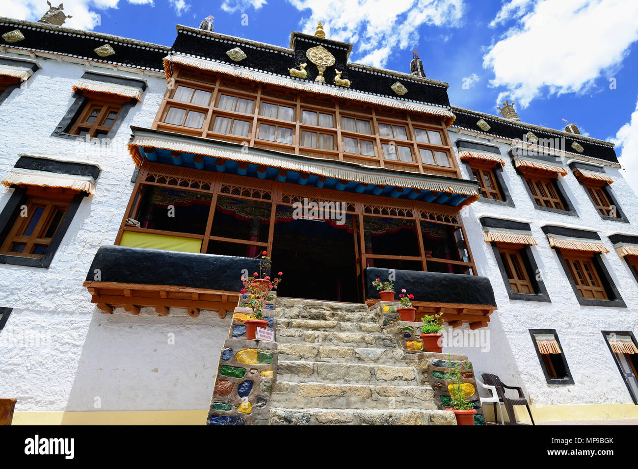 View on the beautifully Sankar Gompa Buddhist Monastery in the Leh city ...